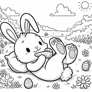 5 Easter Coloring Pages, Easter Coloring Bundle, Easter Bunny Coloring ...