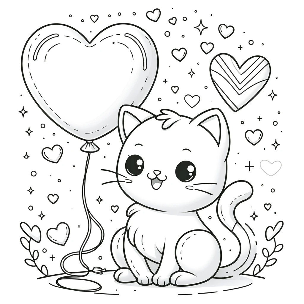 5 Valentines Day Coloring Pages, 5 Cute Love Coloring Pages, Cute Kids ...