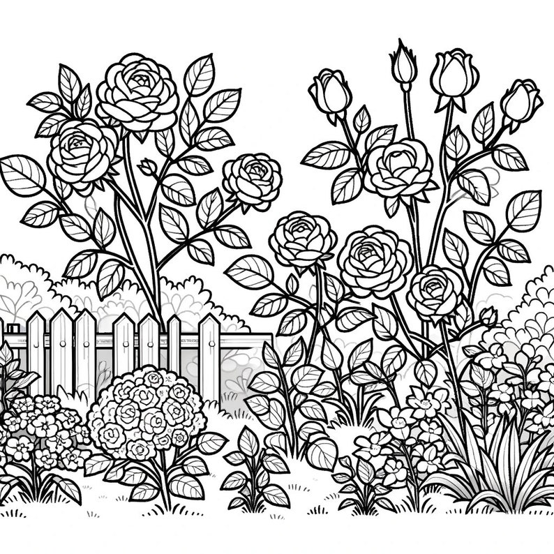 30 Rose Coloring Pages, Valentines Day Coloring, Flower Coloring Page ...