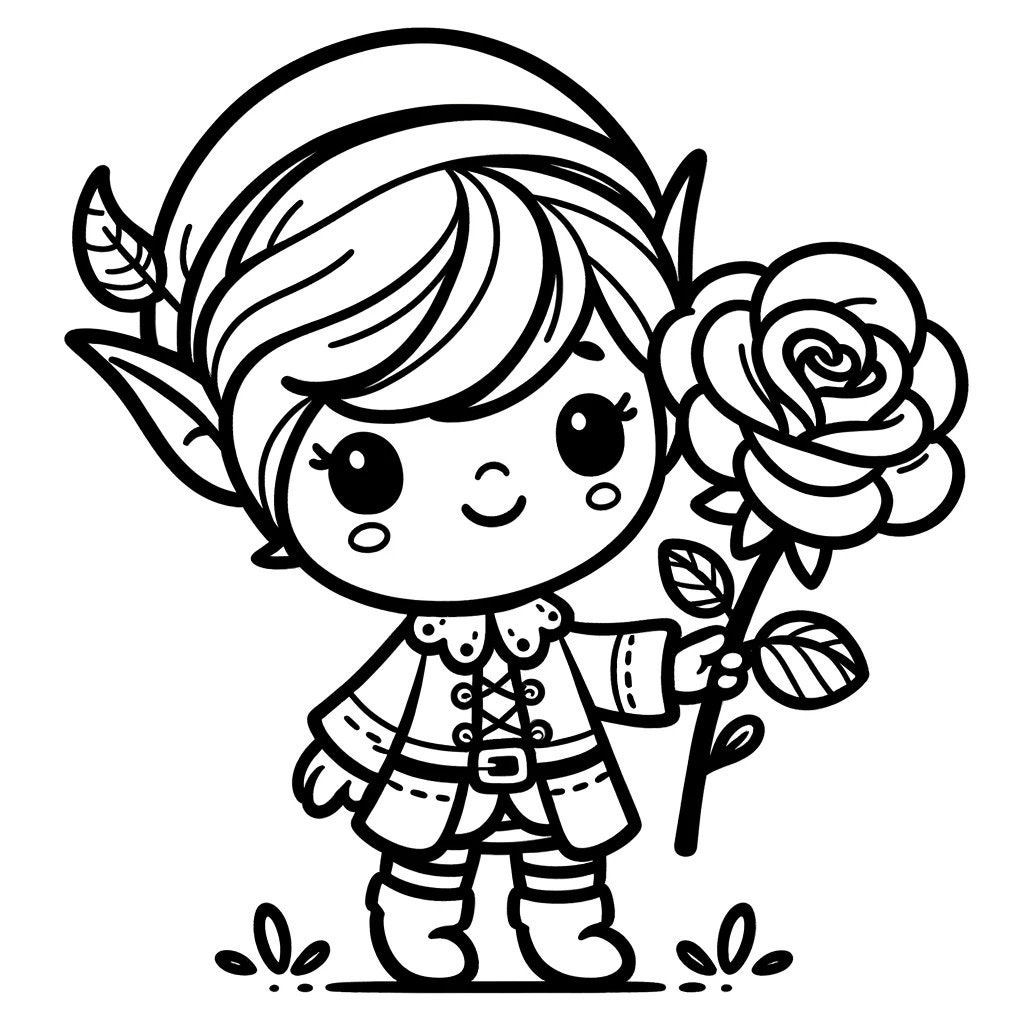 15 Cute Elf Coloring Pages, Elf Coloring, Forest Elf Coloring, Mushroom ...