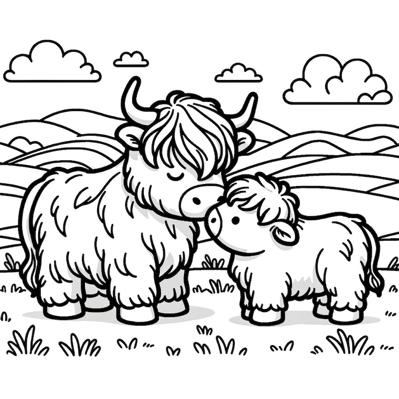 20 Highland Cow Coloring Pages, Cow Coloring Pages, Highland Cows, Cute ...