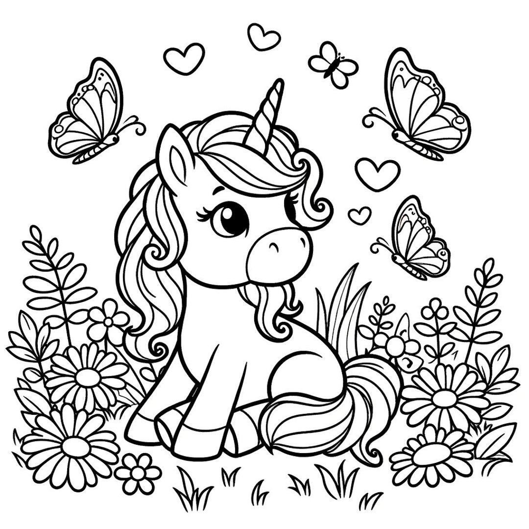 20 Cute Enchanted Unicorn Coloring Pages, Mystical Animal Coloring ...