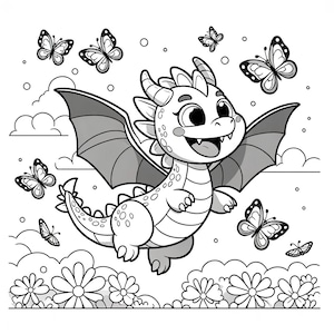 5 Baby Dragon Coloring Pages, Dragon Coloring Pages, Cute Baby Dragon ...