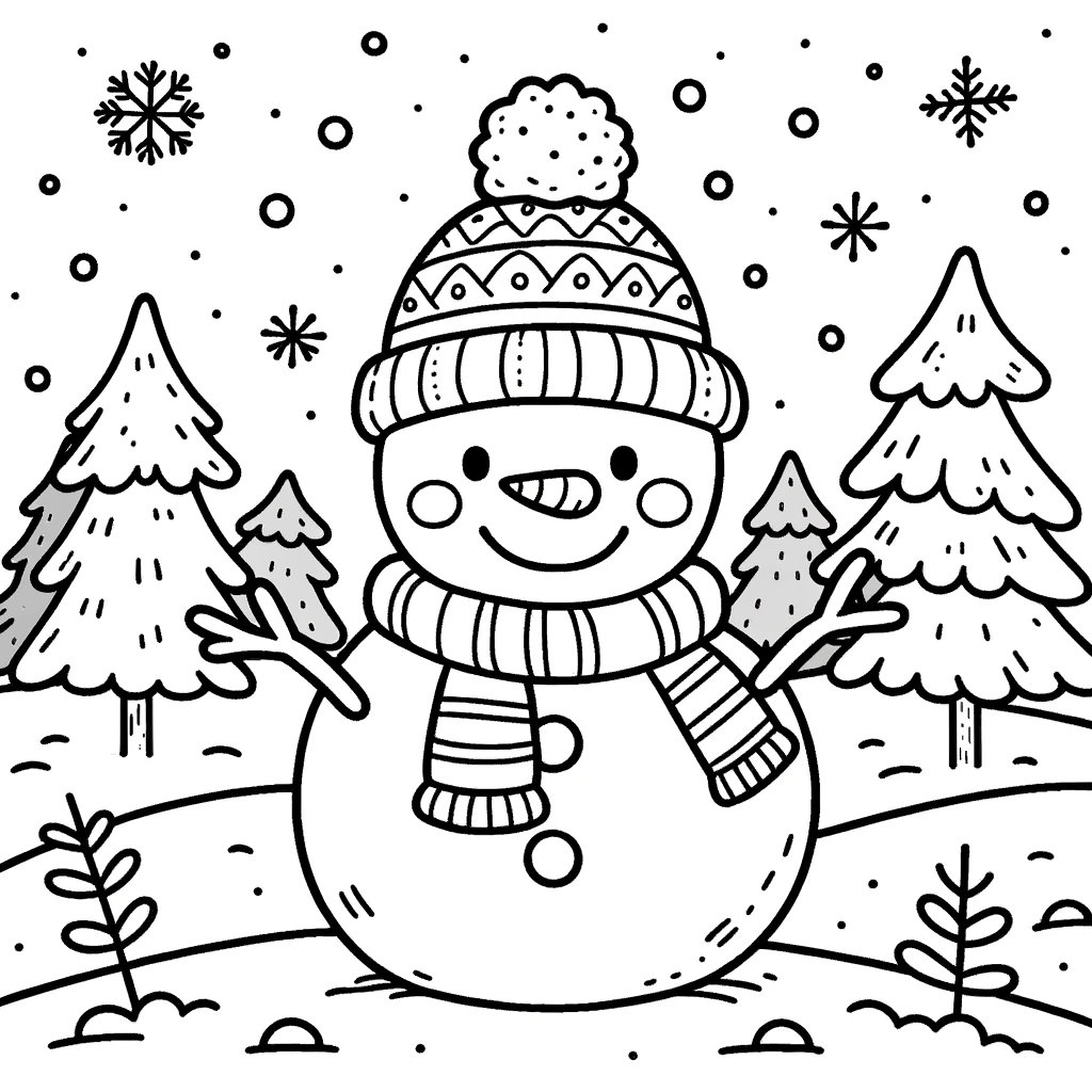 5 Winter Coloring Pages, Snowy Coloring, Winter Coloring - Etsy