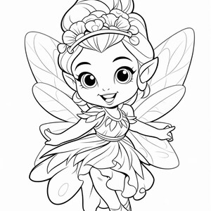 5 Fairy Coloring Pages, Enchanted Fairy Coloring Page, Fantasy Fairy ...