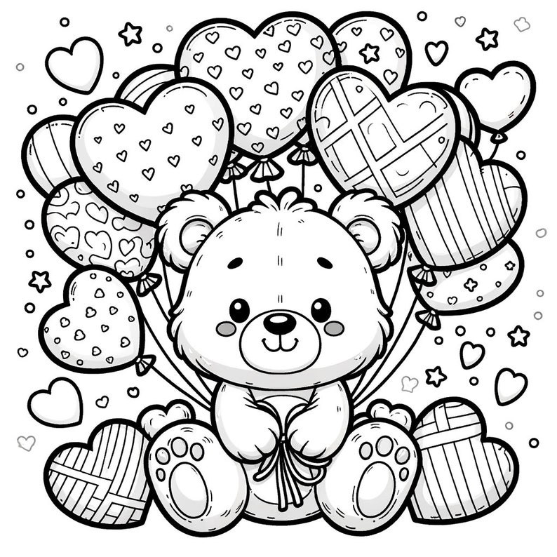 5 Valentines Day Coloring Pages, 5 Cute Love Coloring Pages, Cute Kids ...