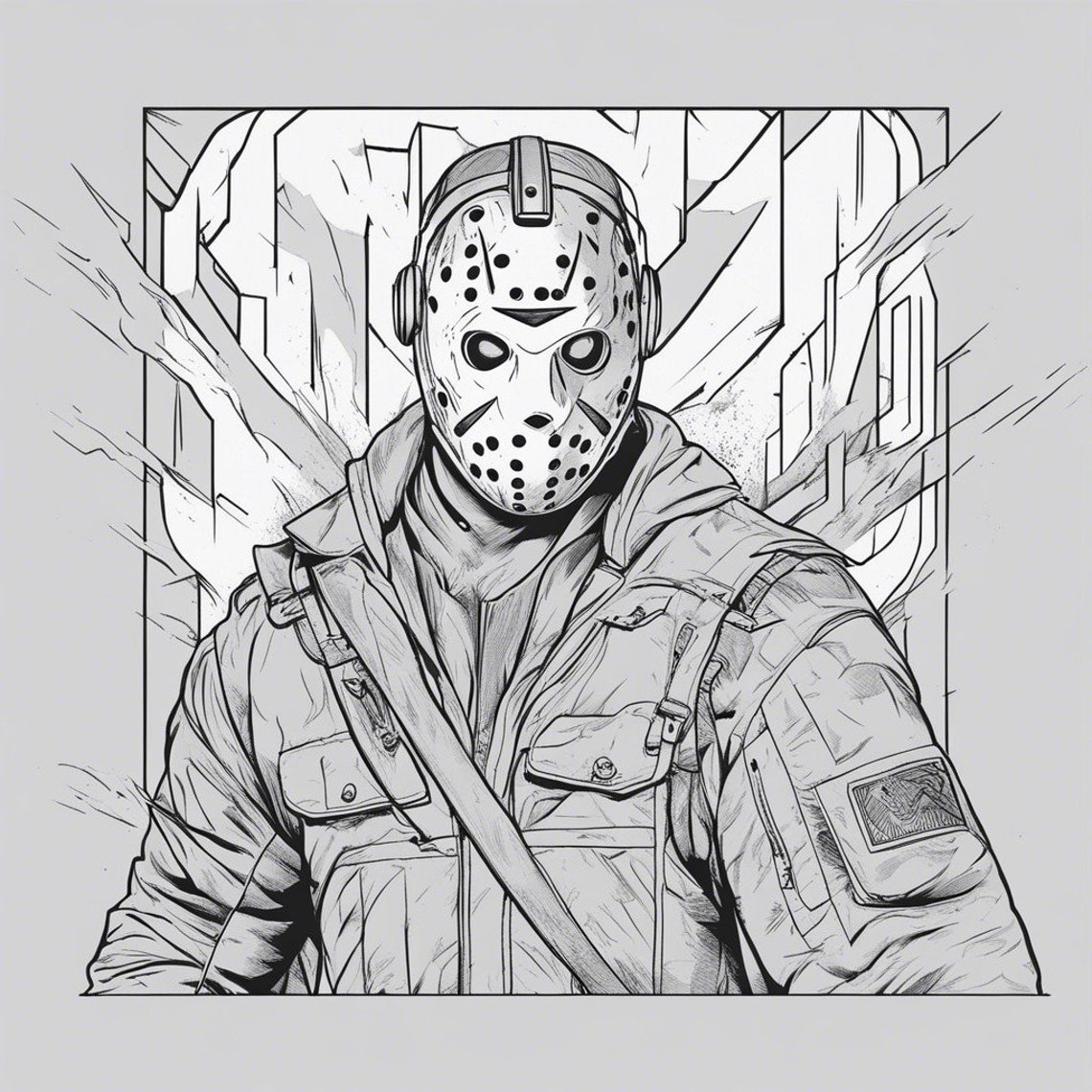 5 Jason Voorhees Coloring Pages, Horror Coloring Pages, Halloween ...