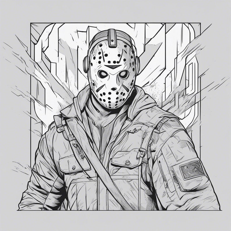 5 Jason Voorhees Coloring Pages, Horror Coloring Pages, Halloween ...