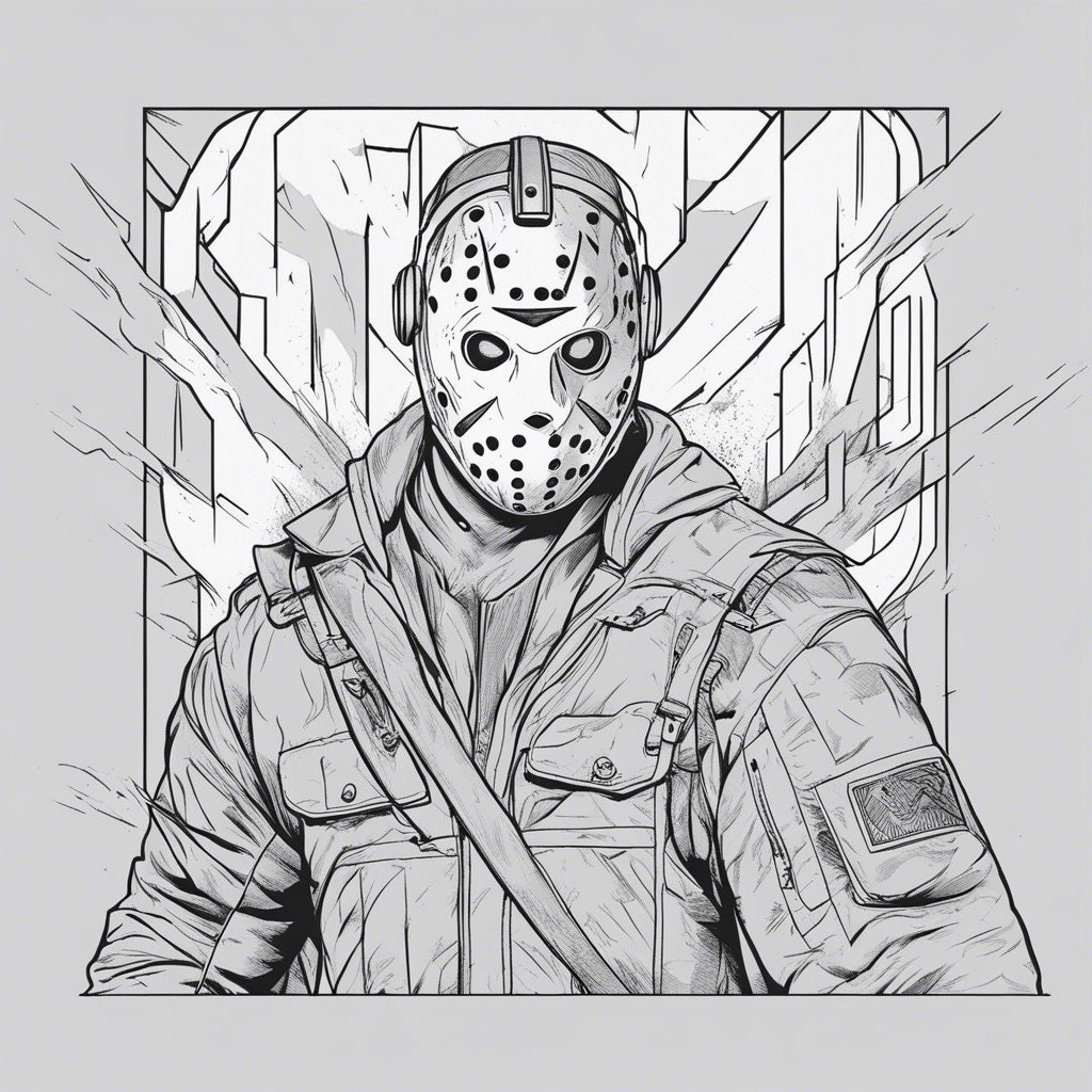 5 Jason Voorhees Coloring Pages, Horror Coloring Pages, Halloween ...