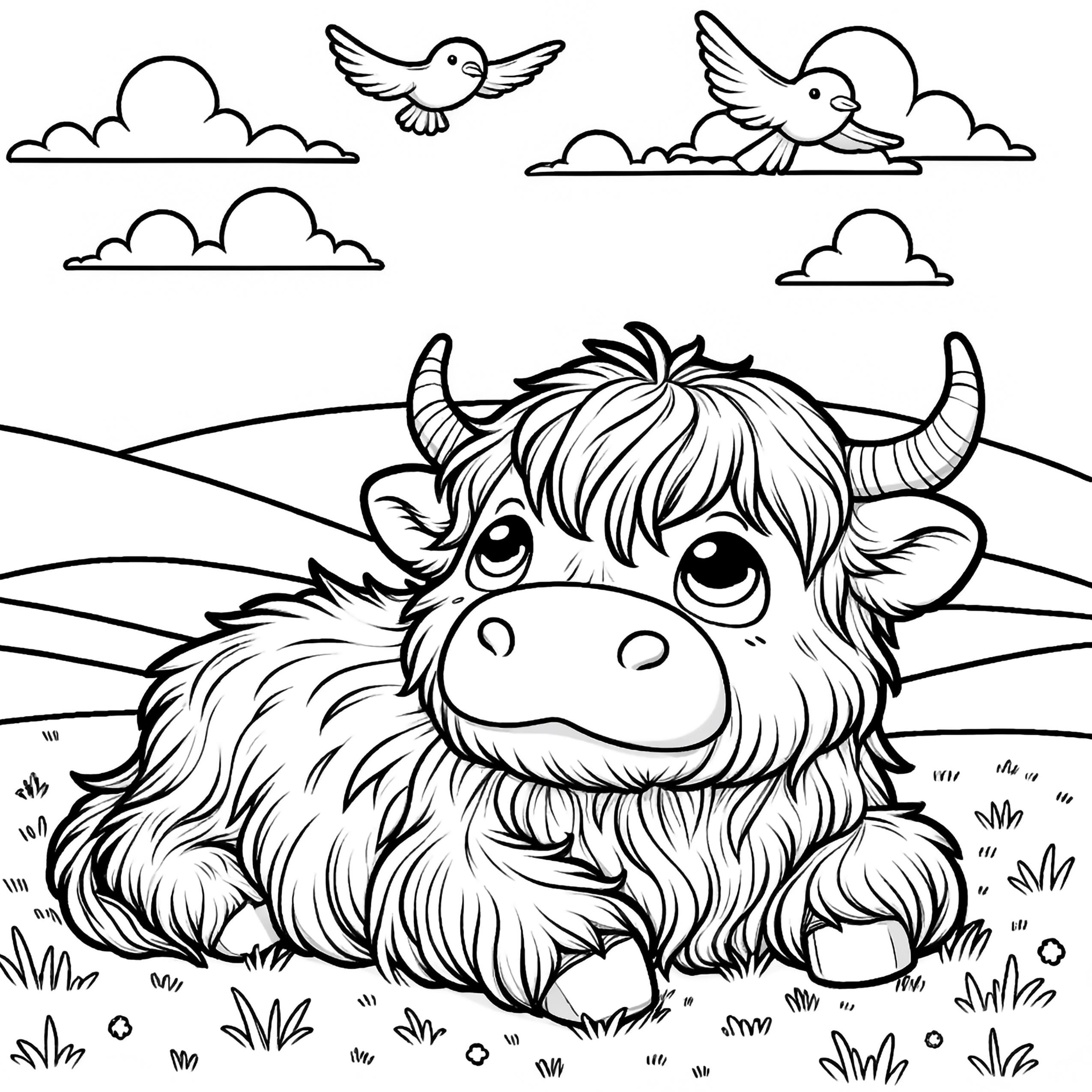 5 Highland Cow Coloring Pages, Cow Coloring Pages, Highland Cows, Cute ...