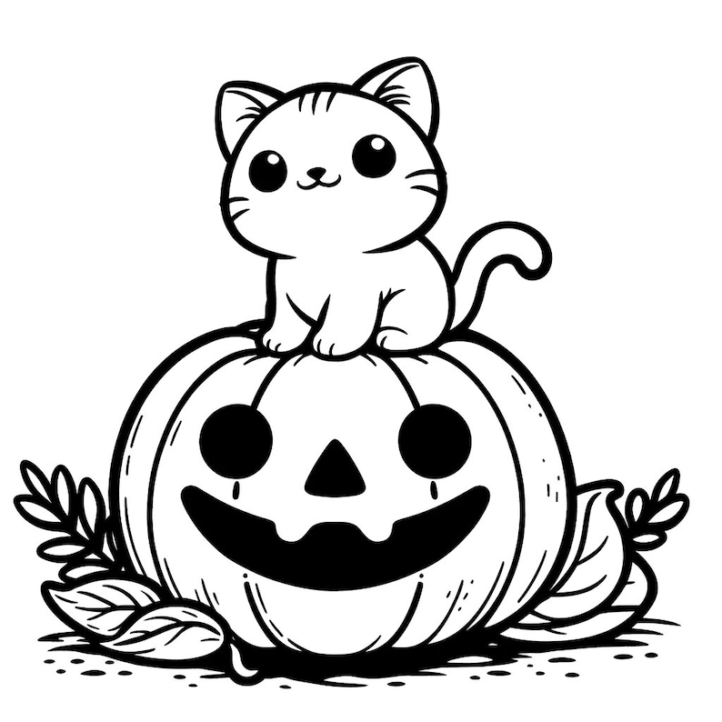5 Cute Halloween Theme Coloring Pages, Halloween Coloring, Pumpkin ...
