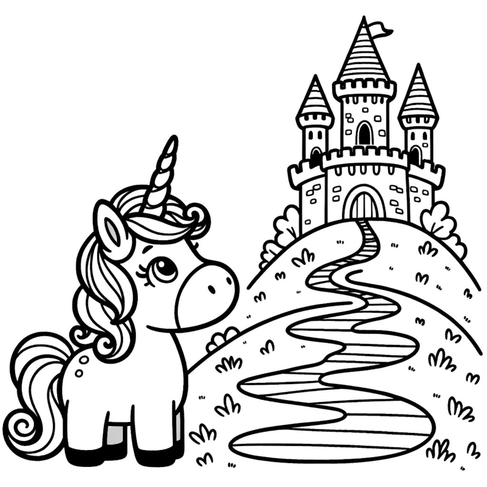 20 Cute Enchanted Unicorn Coloring Pages, Mystical Animal Coloring ...