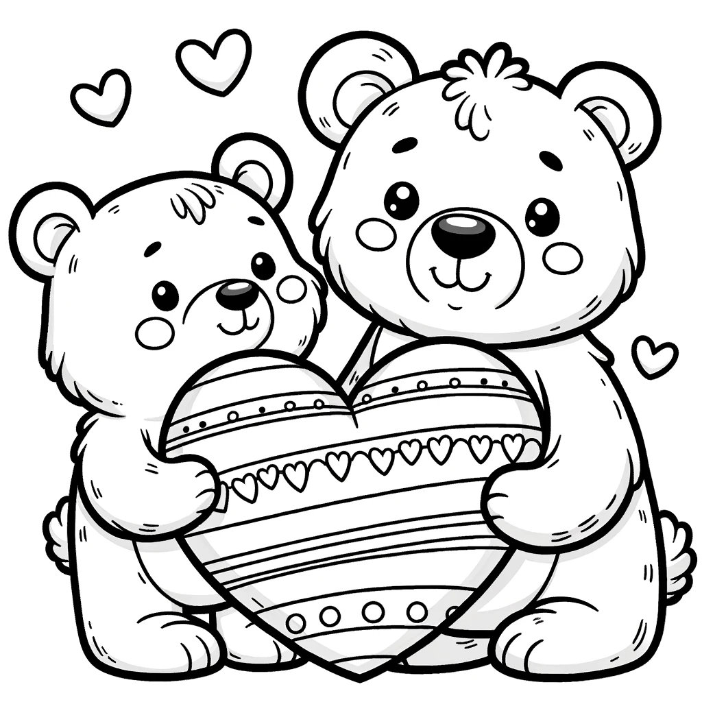 5 Valentines Day Coloring Pages, 5 Cute Love Coloring Pages, Cute Kids ...