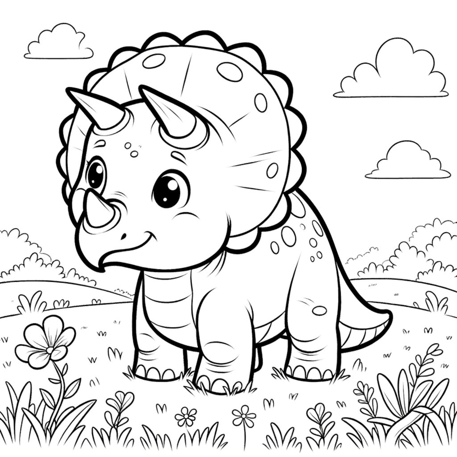 20 Dinosaur Coloring Pages, 20 Dino Packs, Cool Dinosaur Coloring Pack ...