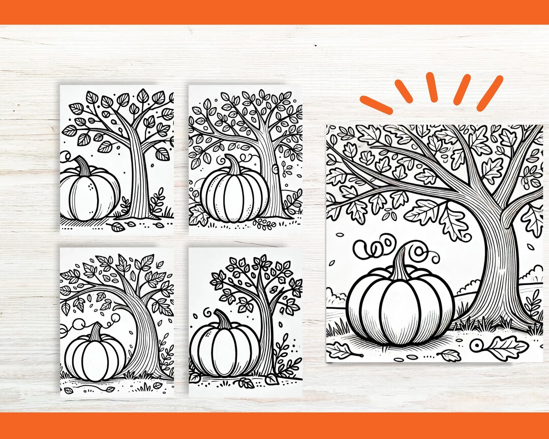5 Cute Halloween Theme Coloring Pages, Halloween Coloring, Pumpkin ...