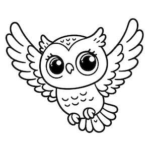 5 Owl Coloring Page, Whimsical Owl, Owl Art, Animal Coloring, Fantasy ...