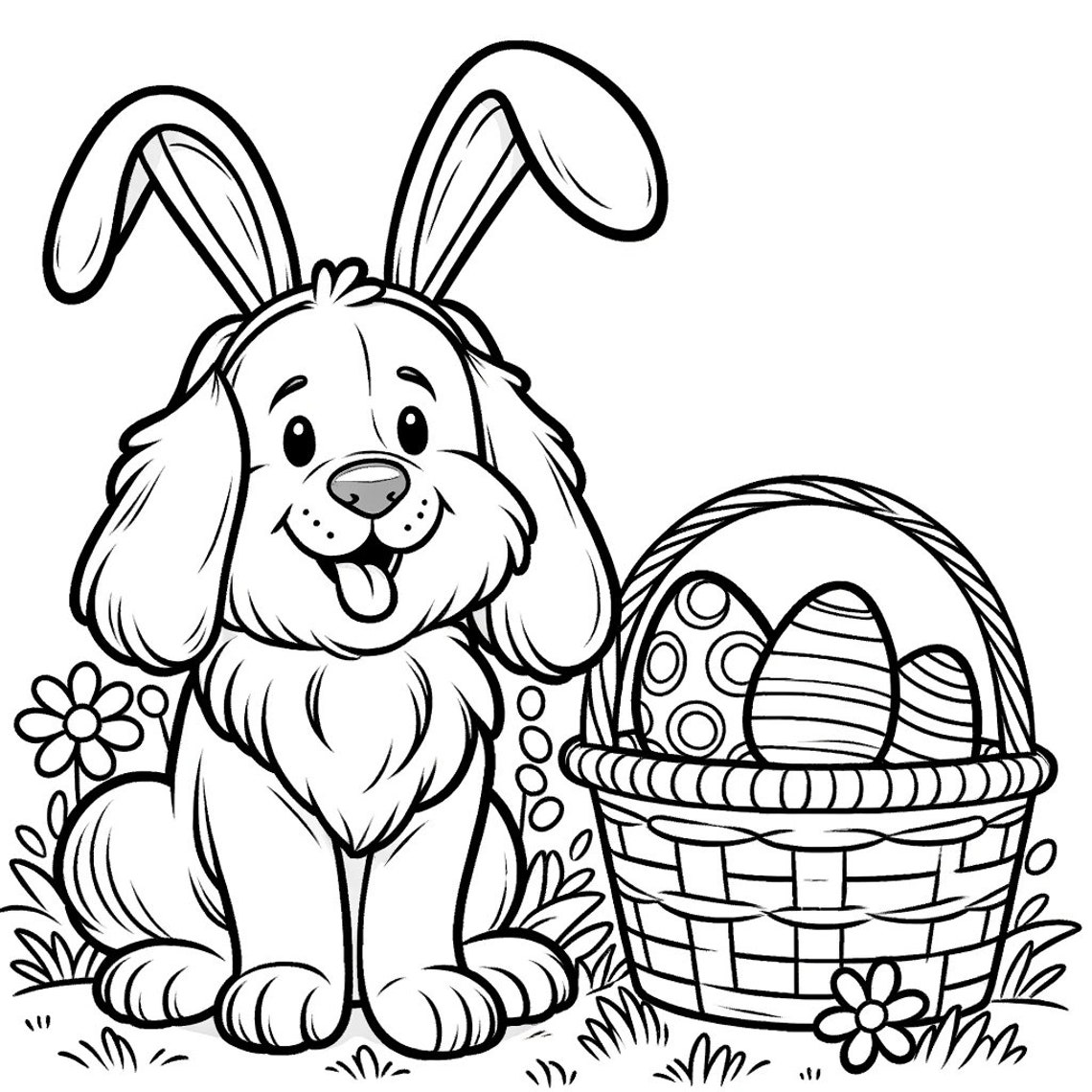 5 Easter Dog Coloring Pages, Dog Coloring Pages, Puppy Dog, Cute Dog ...