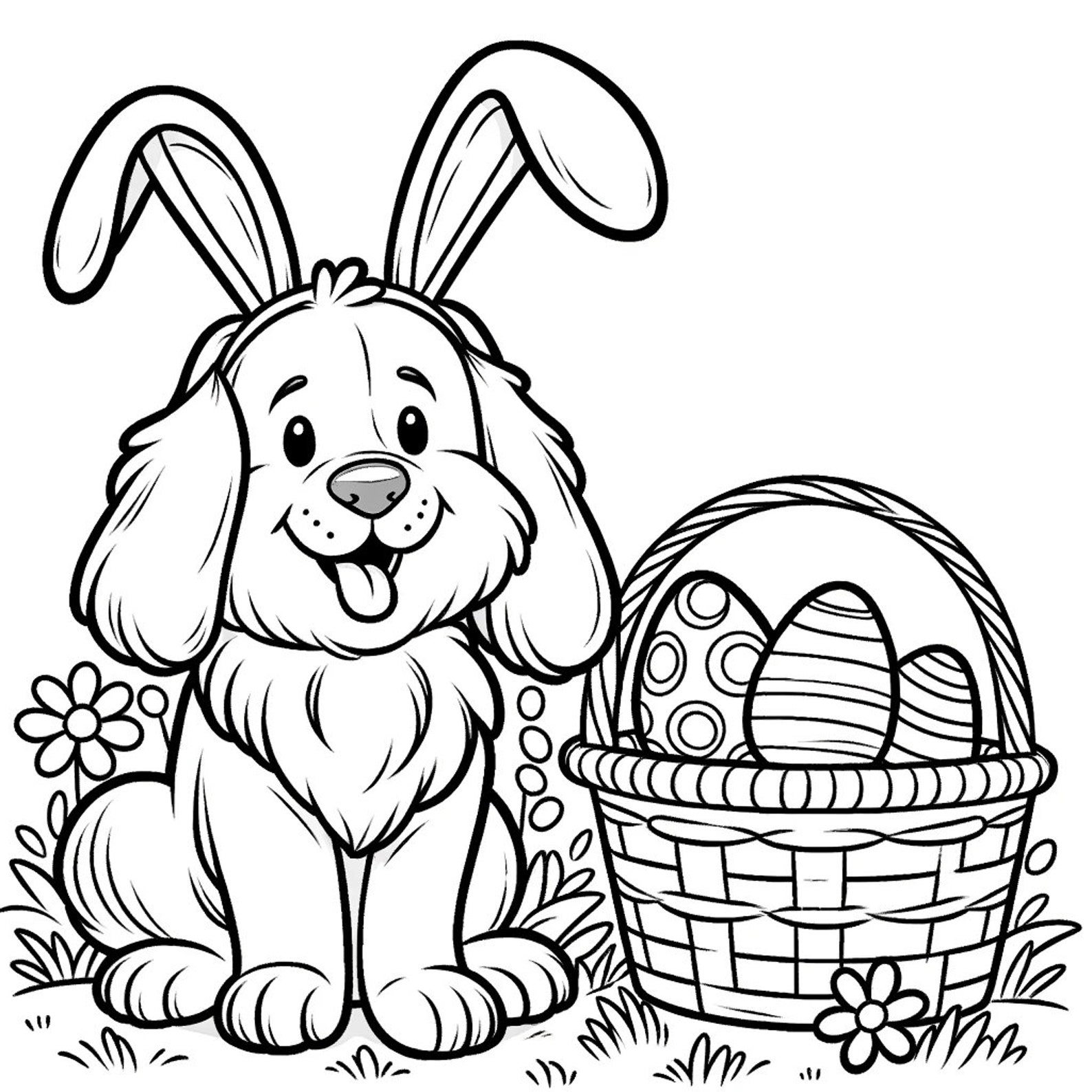 5 Easter Dog Coloring Pages, Dog Coloring Pages, Puppy Dog, Cute Dog ...