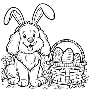 5 Easter Dog Coloring Pages, Dog Coloring Pages, Puppy Dog, Cute Dog ...