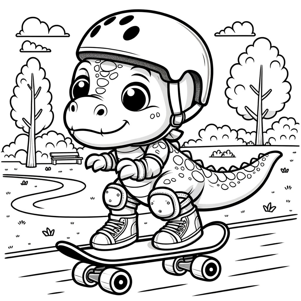 20 Cute T-rex Dinosaur Coloring Pages, 20 T-rex Dino Packs, Cool ...