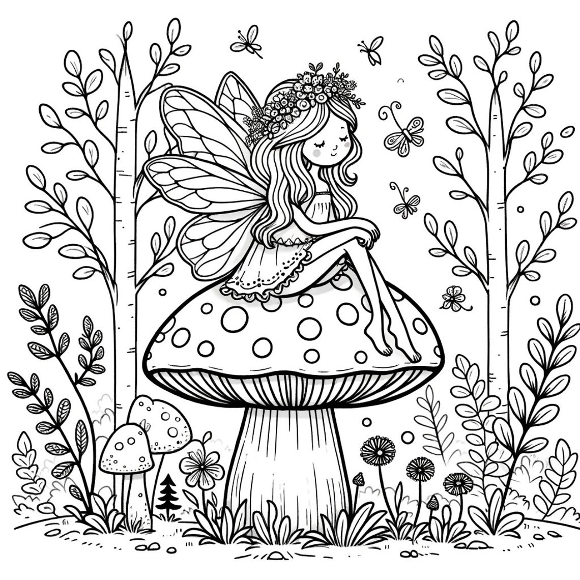 5 Fairy Coloring Pages, Enchanted Fairy Coloring Page, Fantasy Fairy ...