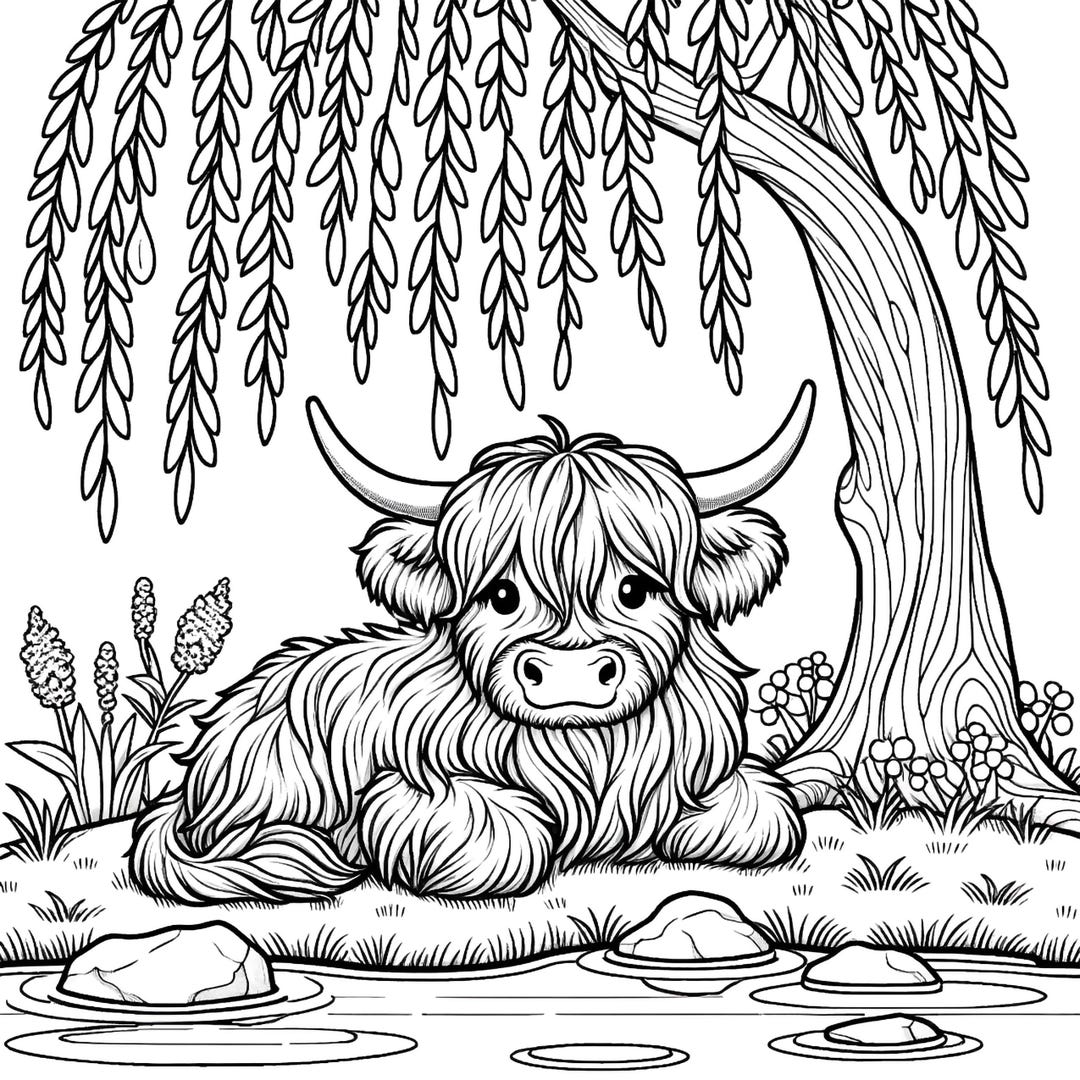 5 Highland Cow Coloring Pages, Cow Coloring Pages, Highland Cows, Cute ...