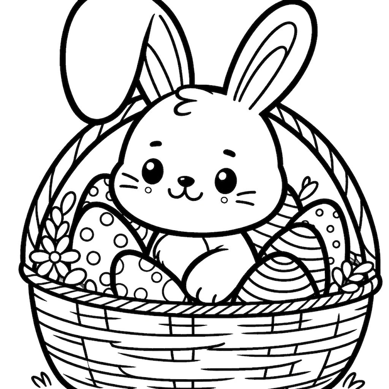 25 Easter Coloring Pages, Easter Coloring Bundle, Easter Bunny Coloring ...