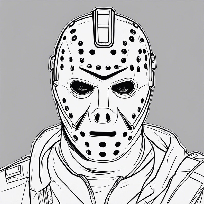 5 Jason Voorhees Coloring Pages, Horror Coloring Pages, Halloween ...