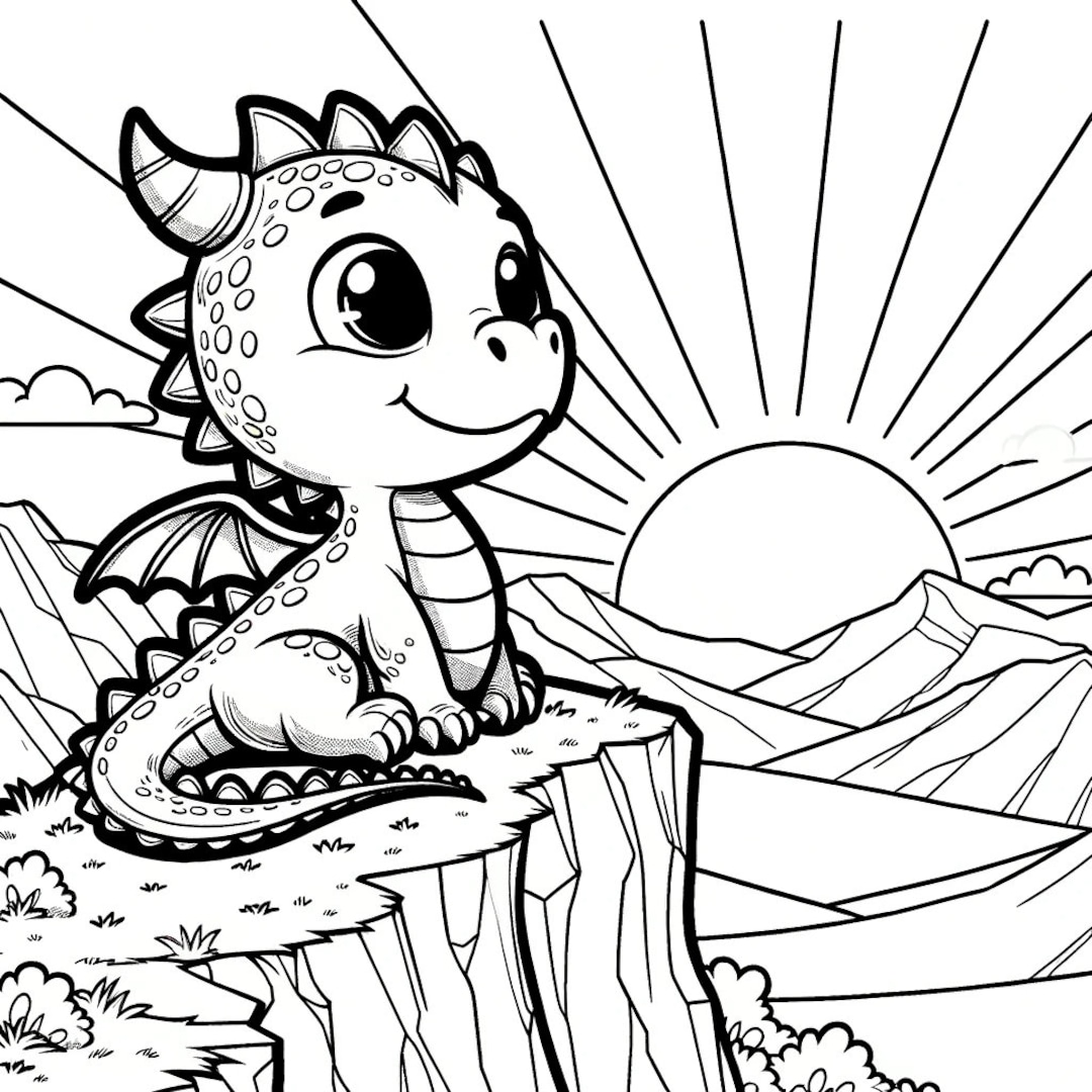 5 Baby Dragon Coloring Pages, Dragon Coloring Pages, Cute Baby Dragon ...