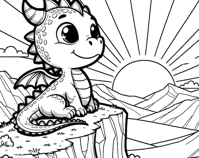 Cute Baby Dragon Coloring Pages 10 Printable Designs for Kids - Etsy Canada