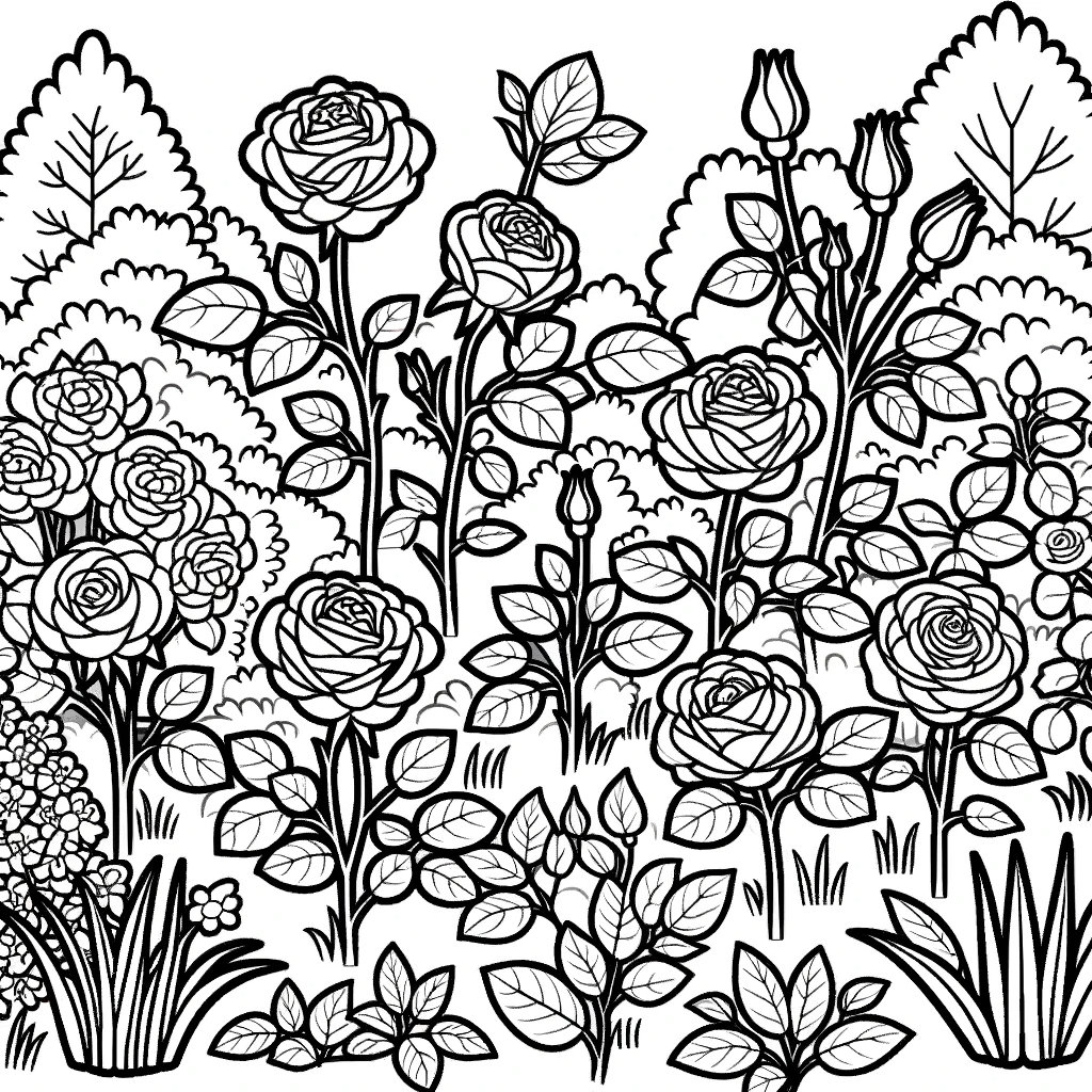 30 Rose Coloring Pages, Valentines Day Coloring, Flower Coloring Page ...