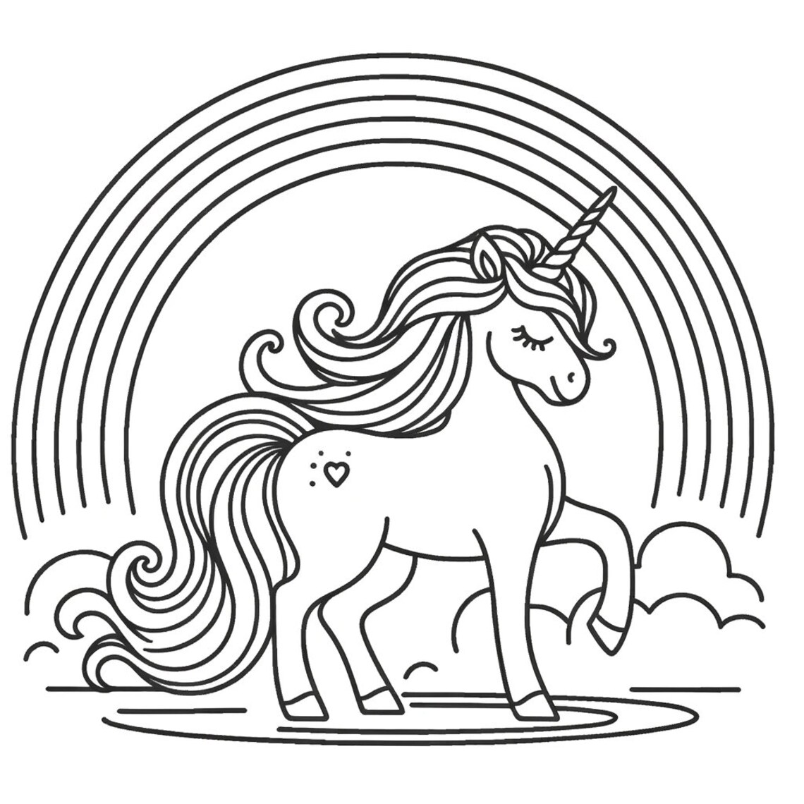30 Cute Enchanted Unicorn Coloring Pages, Mystical Animal Coloring ...