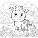 5 Cow Coloring Page- Animal Coloring Page, Farm Coloring Pages Digital ...