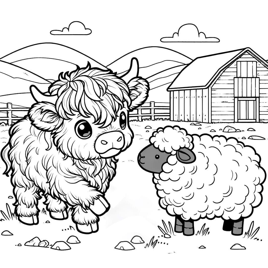 5 Highland Cow Coloring Pages, Cow Coloring Pages, Highland Cows, Cute ...
