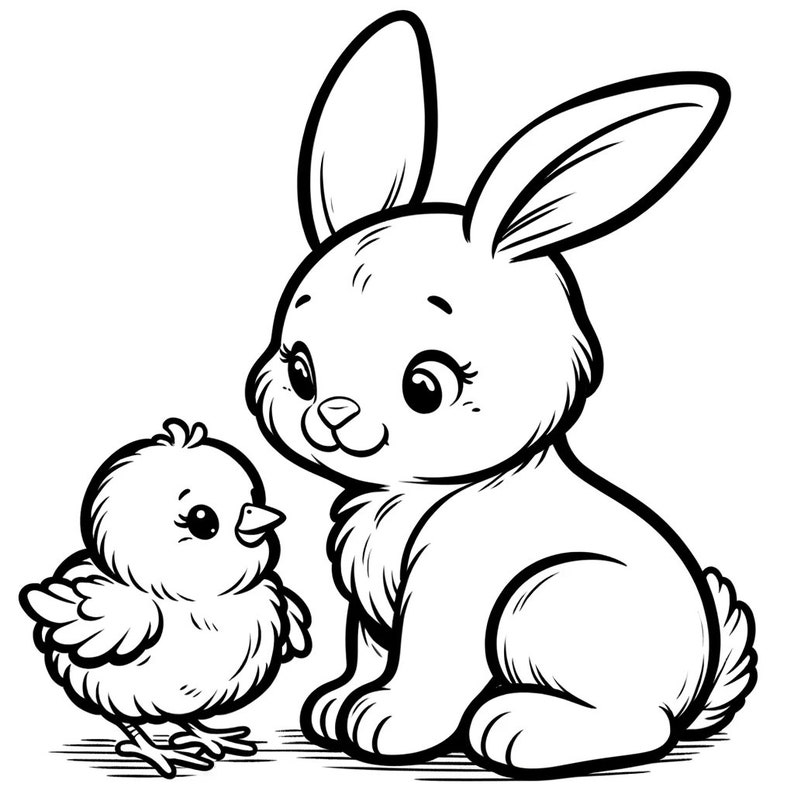 5 Easter Coloring Pages, Easter Coloring Bundle, Easter Bunny Coloring ...