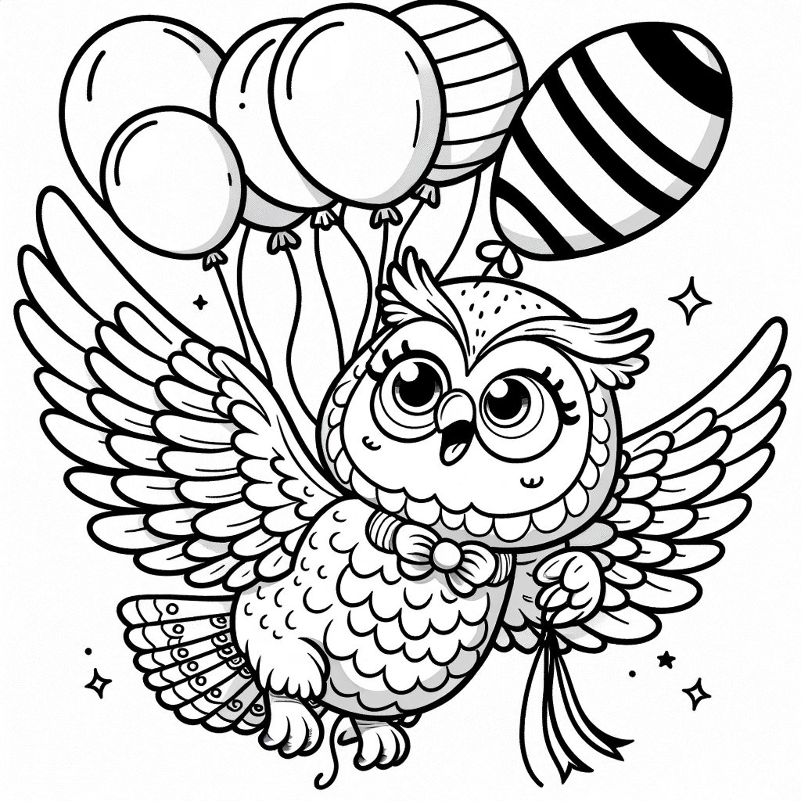 5 Owl Coloring Page, Whimsical Owl, Owl Art, Animal Coloring, Fantasy ...