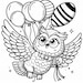 5 Owl Coloring Page, Whimsical Owl, Owl Art, Animal Coloring, Fantasy ...