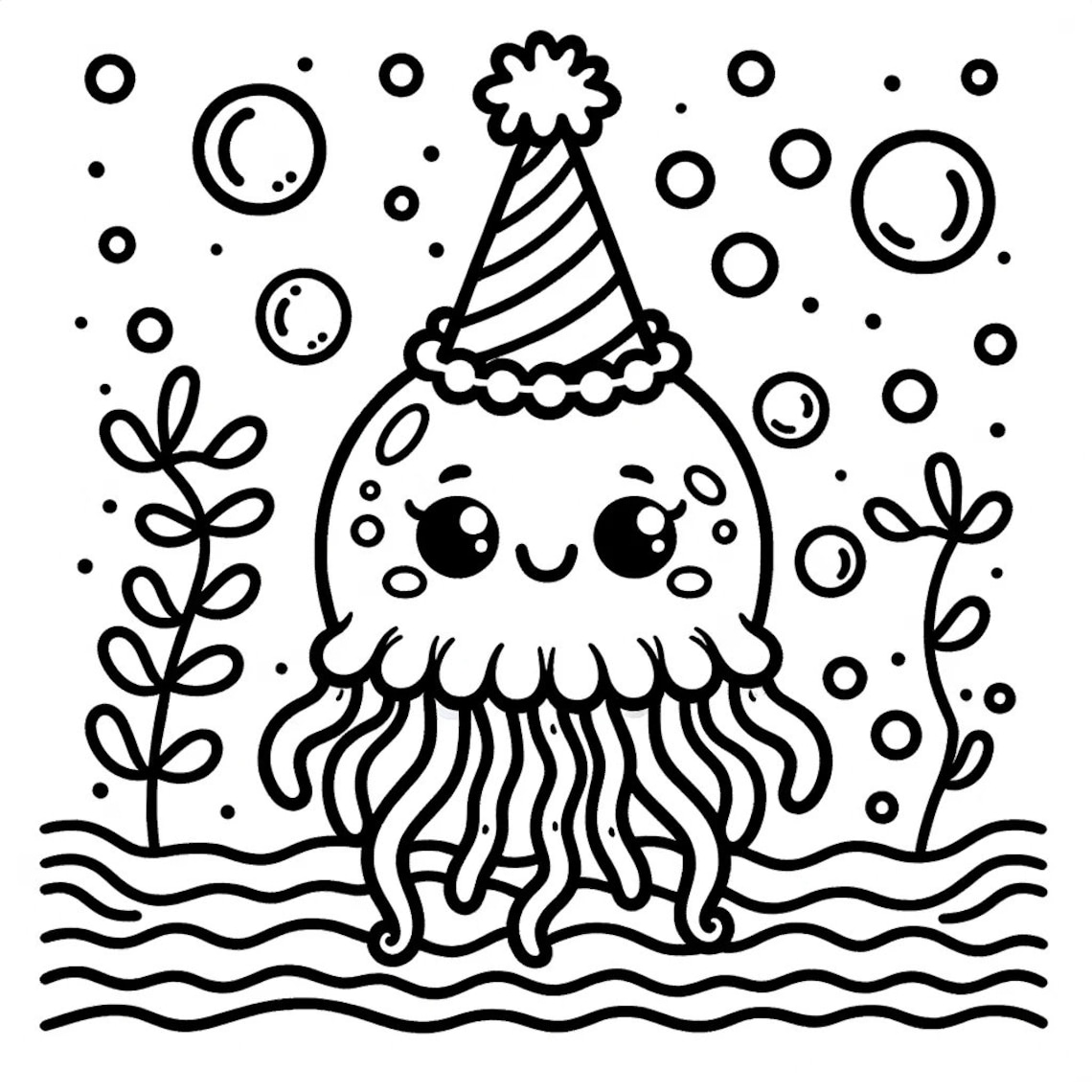 5 Cute Jellyfish Coloring Pages, Marine Life Coloring, Jellyfish ...