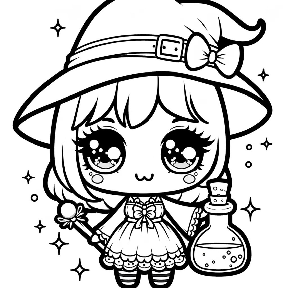 10 Witch Coloring Pages, Cute Witch Coloring Pages, Pretty Witch ...