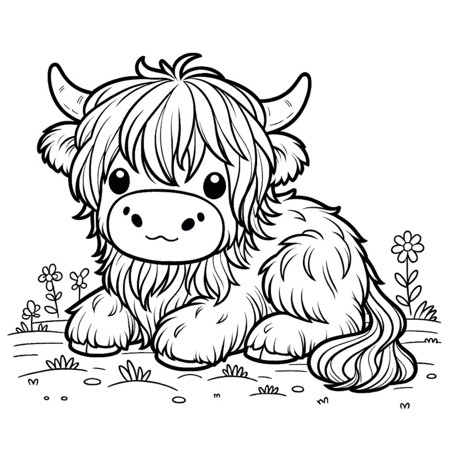 20 Highland Cow Coloring Pages, Cow Coloring Pages, Highland Cows, Cute ...