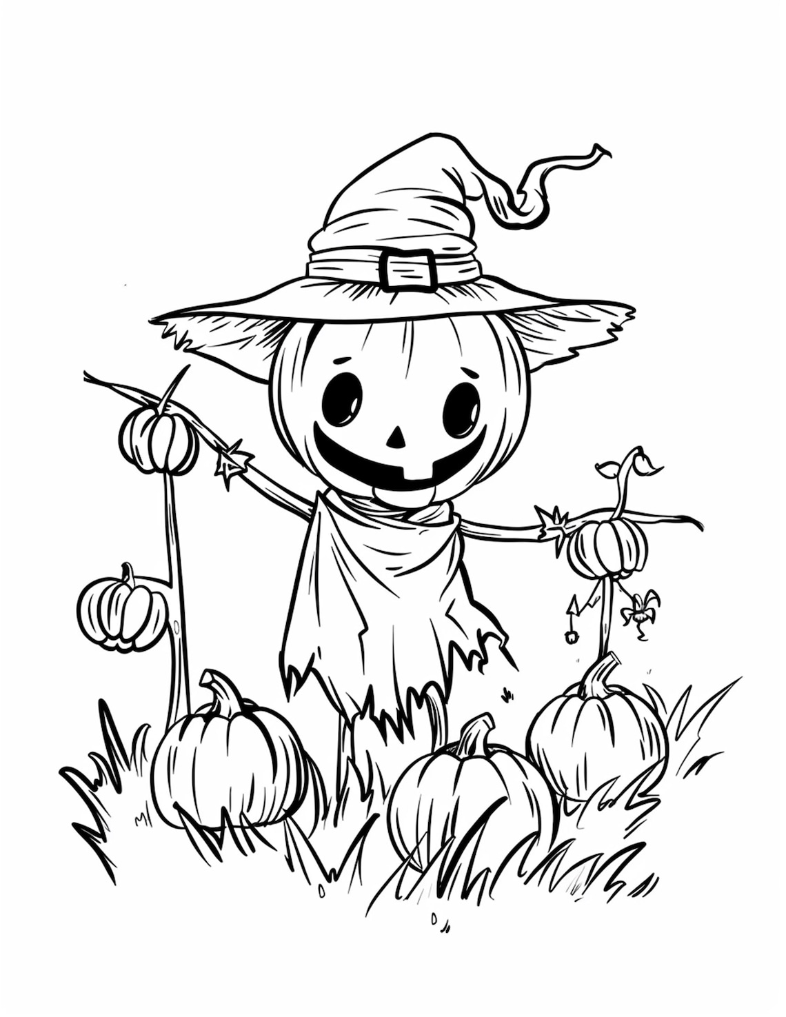 5 Cute Halloween Theme Coloring Pages, Halloween Coloring, Pumpkin ...