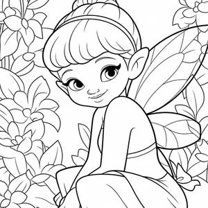 5 Fairy Coloring Pages, Enchanted Fairy Coloring Page, Fantasy Fairy ...