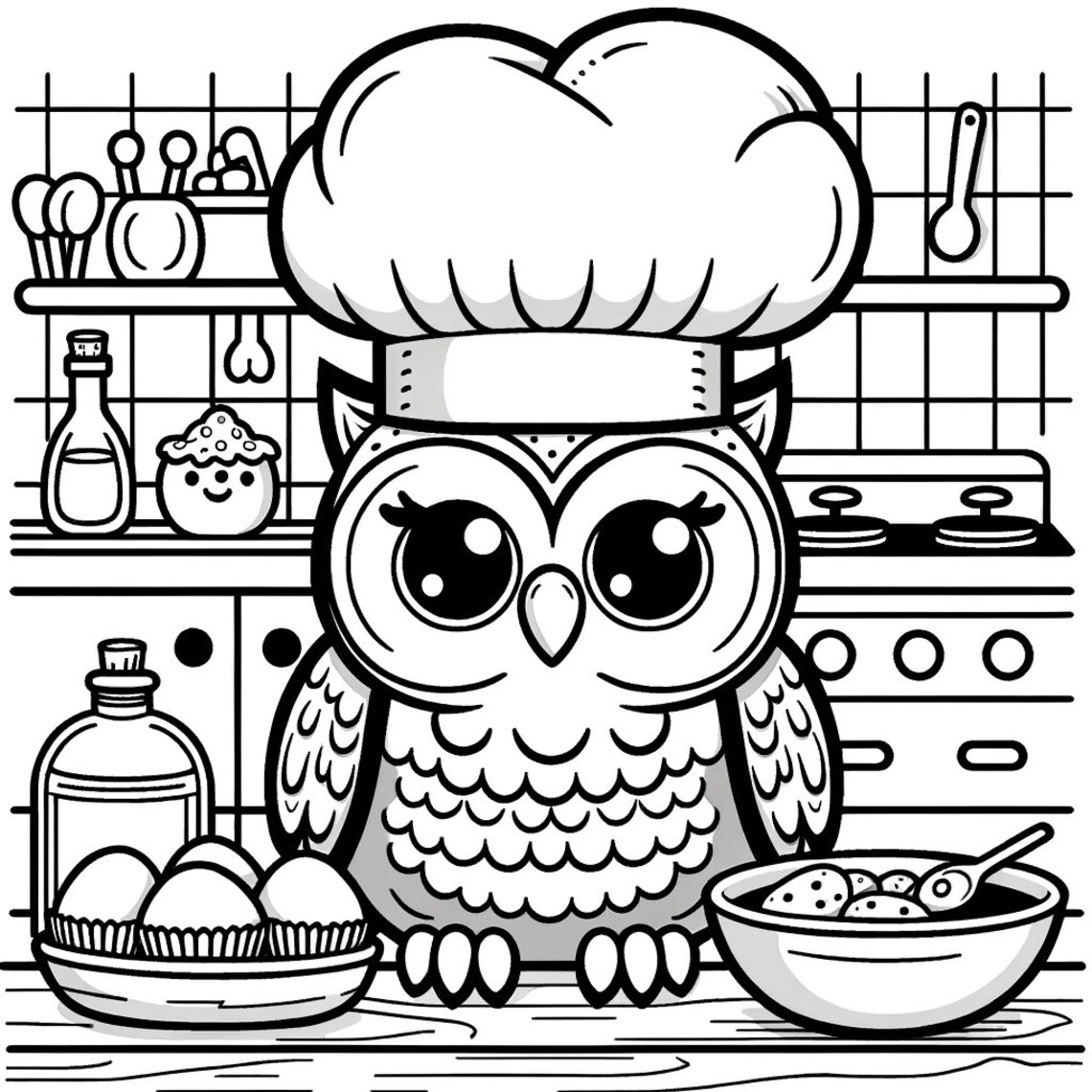 5 Owl Coloring Page, Whimsical Owl, Owl Art, Animal Coloring, Fantasy ...