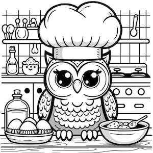 5 Owl Coloring Page, Whimsical Owl, Owl Art, Animal Coloring, Fantasy ...