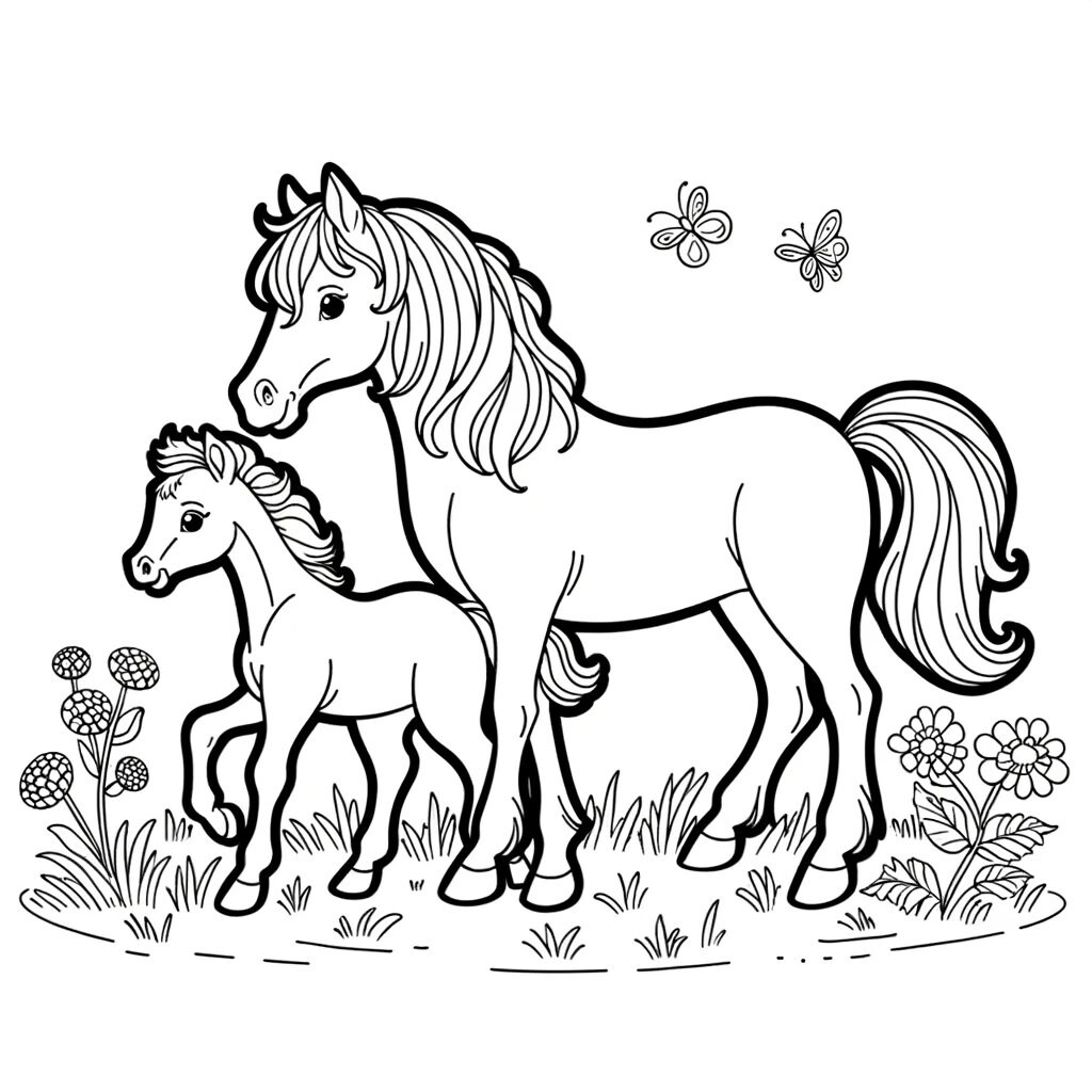 5 Horse Coloring Pages, Instant Download, Set of 5 Adult & Kids ...