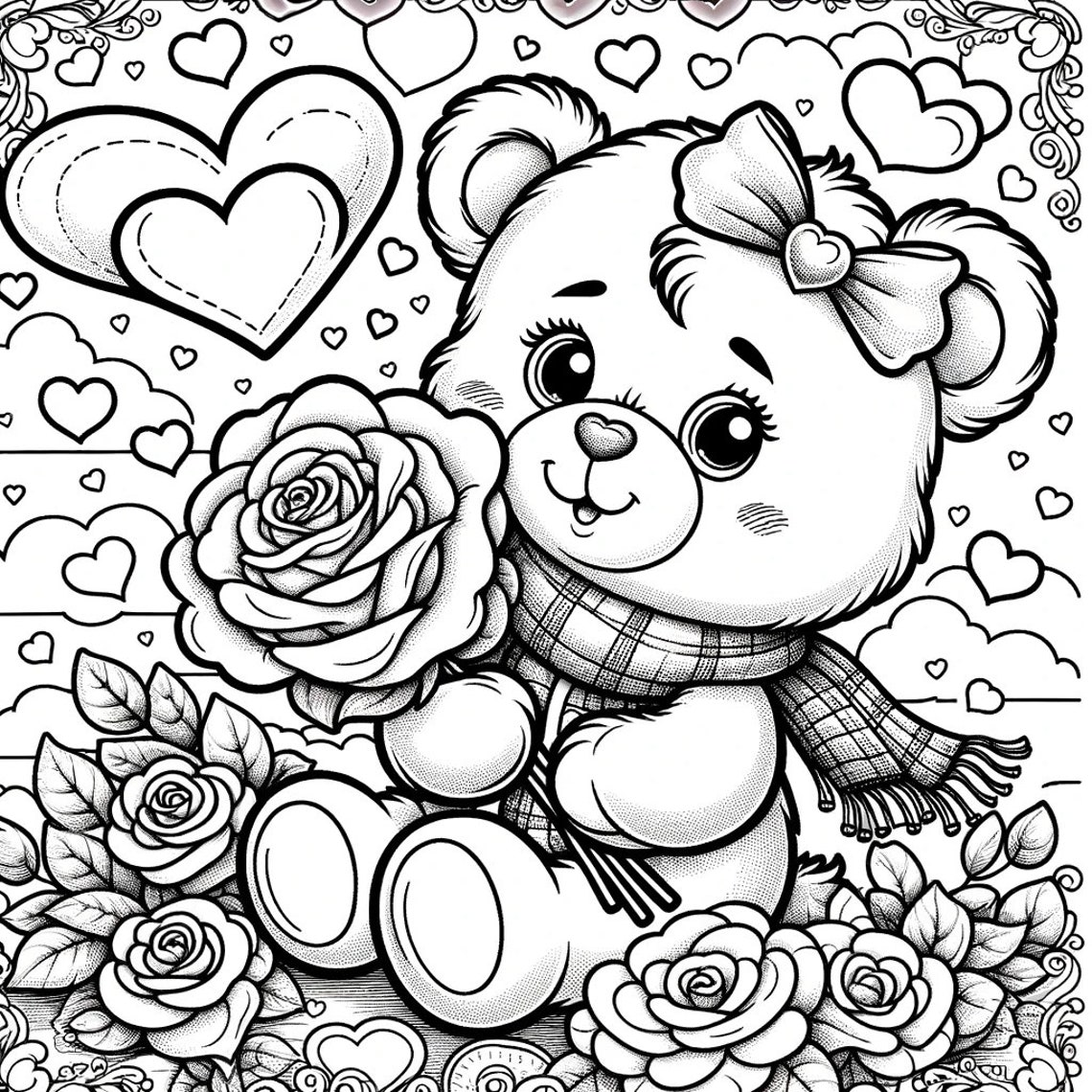 5 Valentines Day Coloring Pages, 5 Cute Love Coloring Pages, Cute Kids ...