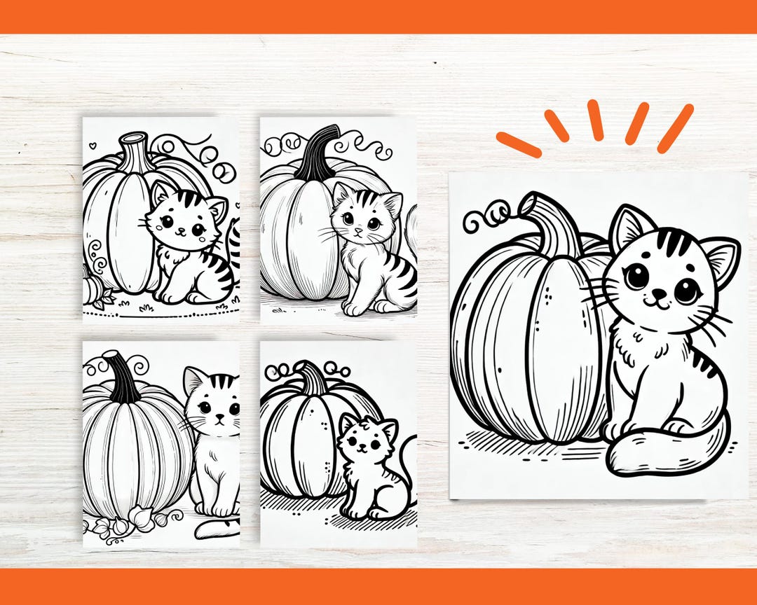 5 Cute Halloween Theme Coloring Pages, Halloween Coloring, Pumpkin ...