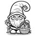 10 Easter Gnome Coloring Pages, Easter Gnome Coloring Bundle, Gnome ...