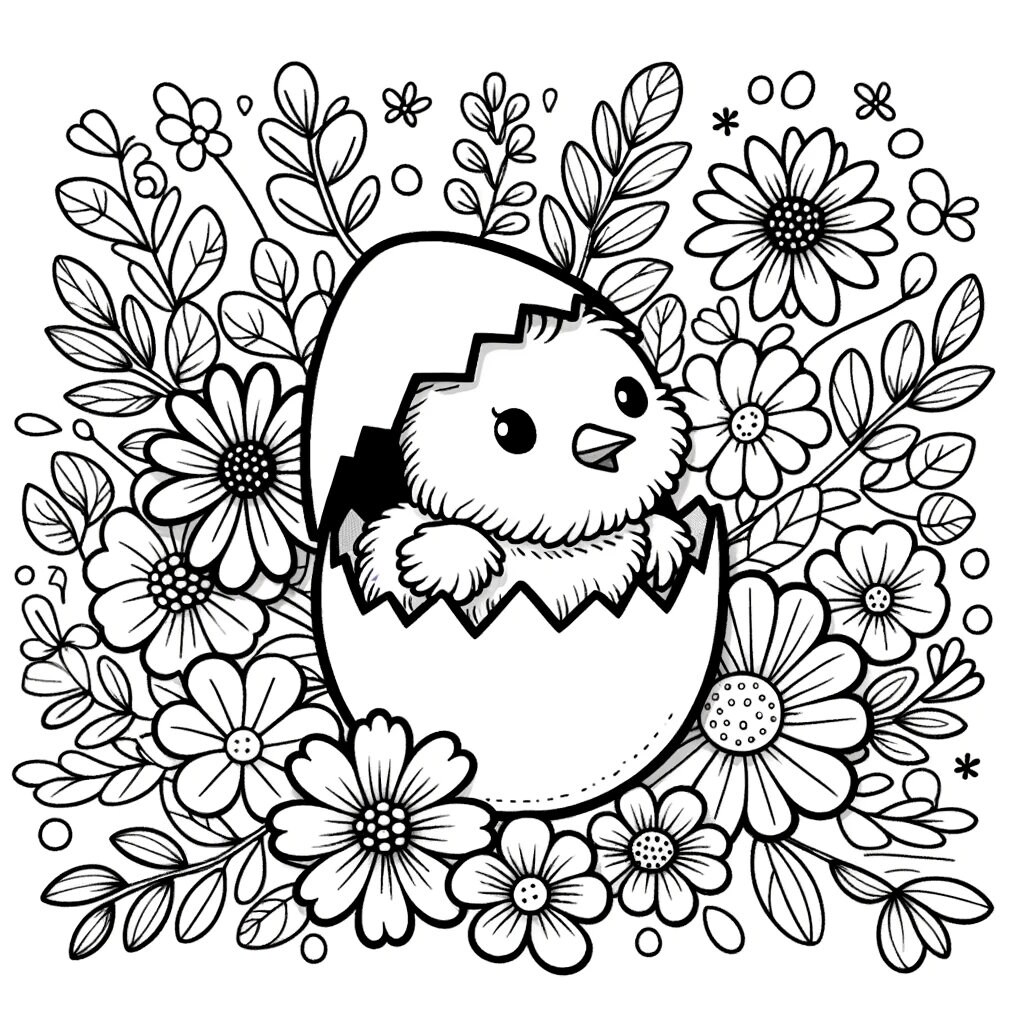 5 Easter Egg Coloring Pages, Easter Coloring Bundle, Easter Chick ...