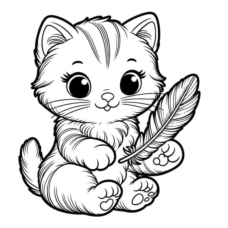 5 Cute Kitten Coloring Pages, Cute Cat Coloring Pages, Cat Coloring ...
